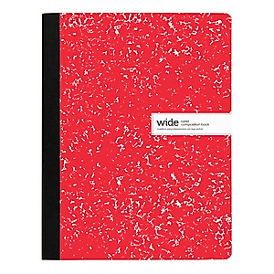 Office Depot® Brand Composition Notebook, 9-3/4" x 7-1/2", Wide Ruled, 100 Sheets, Red