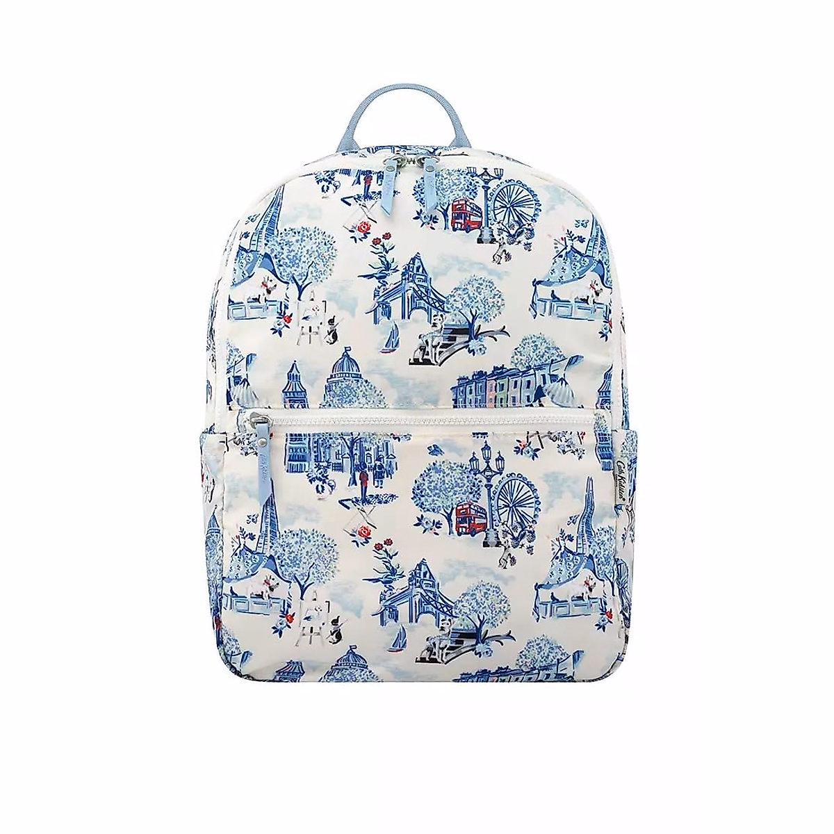 Cath Kidston Large Pocket Backpack Rucksack in 30 Years London Toile Print in Cream Oilcloth, Cream, Large