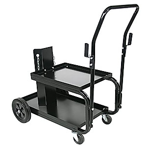 VEIYOUMO Welding Cart, 2-Tier Welding Carts for MIG/TIG Welder, Black