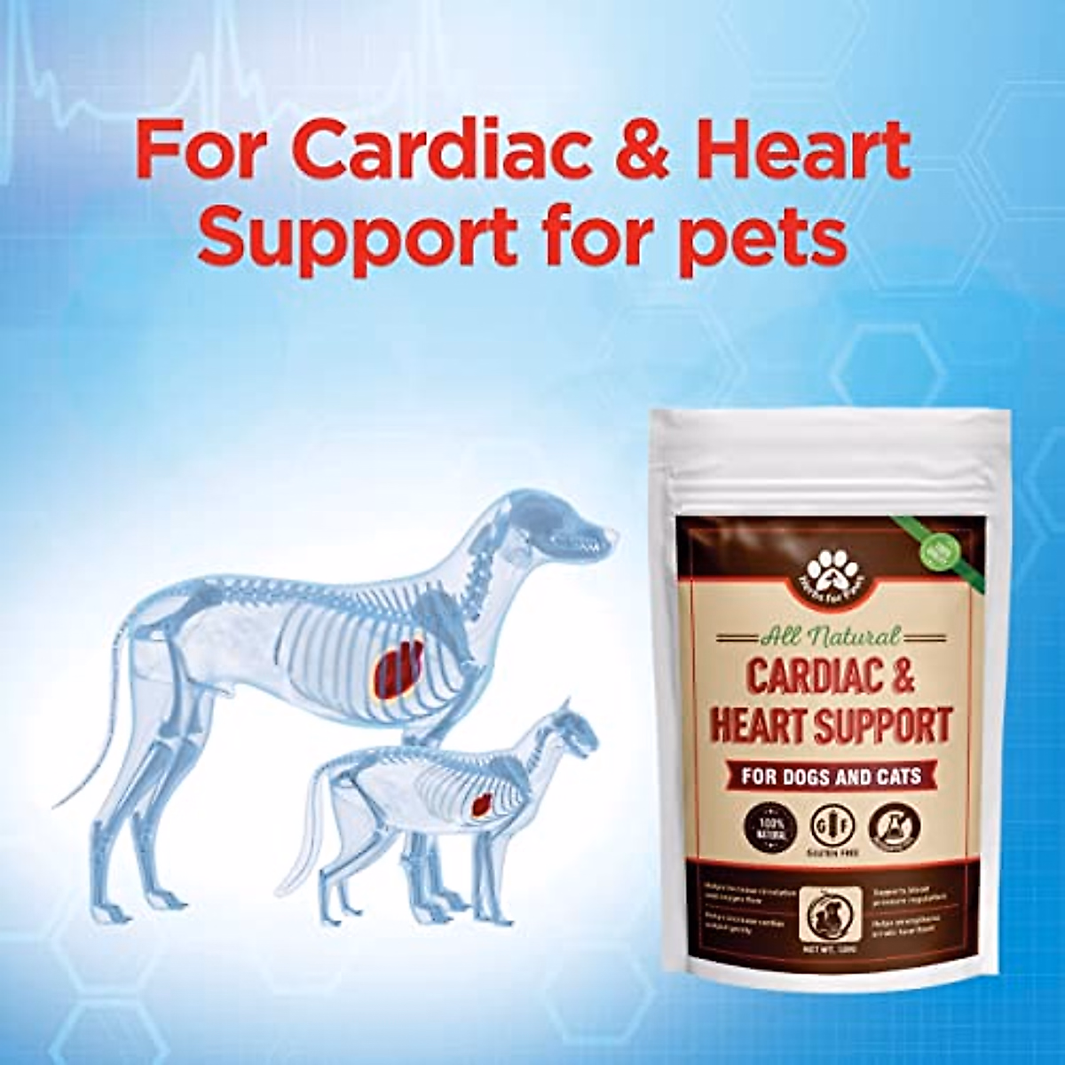Dog Cardio Strength Heart Murmur Hawthorn Supplement Powder, Hawthorne for Dogs Vitamins for pet Heart Health| Made in USA - 4.0 OZ