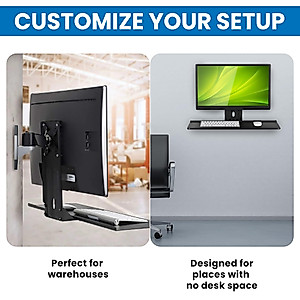 Mount-It! Monitor and Keyboard Wall Mount, Standing Workstation VESA Keyboard Tray Platform, 26 Inch Wide Platform with Surface for Mouse Pad (MI-7917)