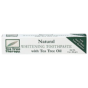 Tea Tree Therapy - Natural Whitening Toothpaste with Oil, 3 Oz (Pack of 6)