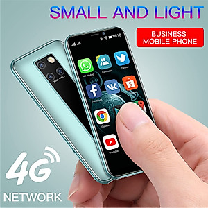 SOYES S10H Mini 4G Card Smartphone RAM 3GB ROM 32GB Android 9.0 Ultra-Thin 3.49 Inch K13 Dual Sim 4G Unlocked Student Mobile Phone Face Recognition Google(Black 3GB+32GB)