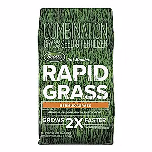 Scotts Turf Builder Rapid Grass Bermudagrass, Combination Seed and Fertilizer, Grows Green Grass Fast, 8 lbs.
