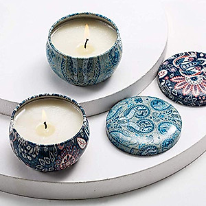 YIHANG Scented Candles Gift Set Soy Wax Tin Candles, Natural Fragrance Candles for Stress Relief and Aromatherapy Candles - 16 X 2.5 Ounce