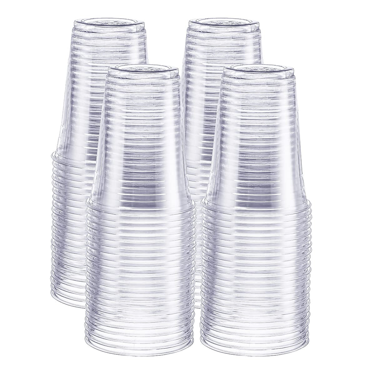 Comfy Package [100 Pack - 16 oz.] Crystal Clear PET Plastic Cups