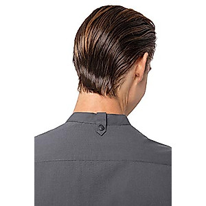 Chef Works Men's Seersucker Shirt, Charcoal, Large