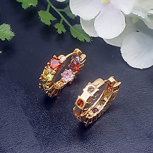 Women Silver Earrings Rose Gold Earring Garnet Peridot Amethyst Morganite Ideal Gift Choice (Rose gold earrings)