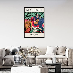 Matisse Wall Art Framed Mid Century Modern Wall Art Decor Aesthetic Pictures - Minimalist Framed Wall Art - Gallery Henri Matisse Canvas Wall Art 12"x16" Black Framed