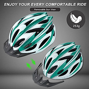 Zacro Adult Bike Helmet Lightweight - Bike Helmet for Men Women Comfort with Pads&Visor, Certified Bicycle Helmet for Adults Youth Mountain Road Biker