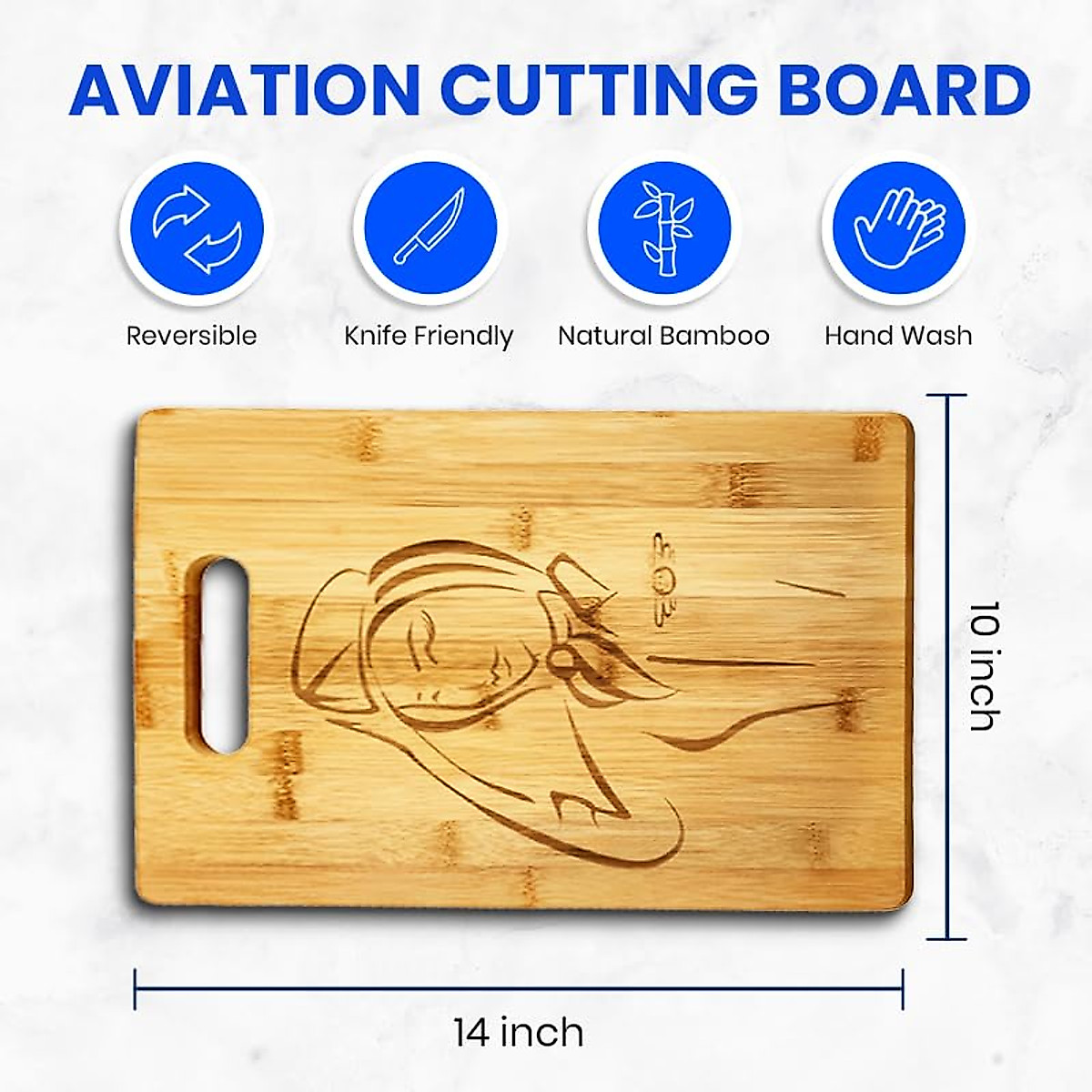 Flight Attendant Cutting Board, Vintage Stewardess, Bamboo
