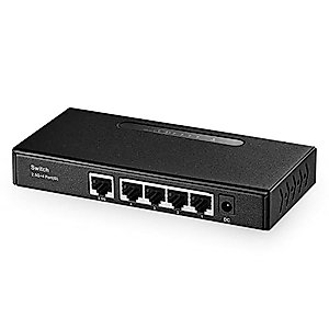 Binardat 5 Port Multi Gigabit Switch, 1 x 2.5 Gigabit and 4 x 1 Gigabit Ethernet RJ-45 Ports, Metal Fanless, Desktop and Wall Mount, Unmanaged Plug & Play Network Switch