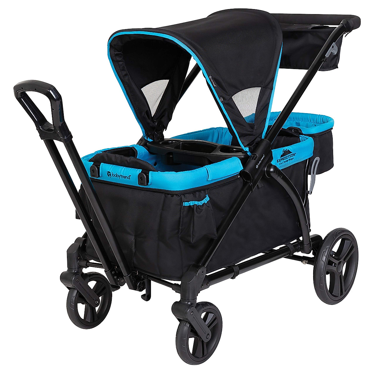 Baby Trend Expedition 2-in-1 Stroller Wagon Plus, Ultra Marine & Insulated and Versatile Stroller Wagon Deluxe Storage Basket for Expedition and Tour Wagon Models
