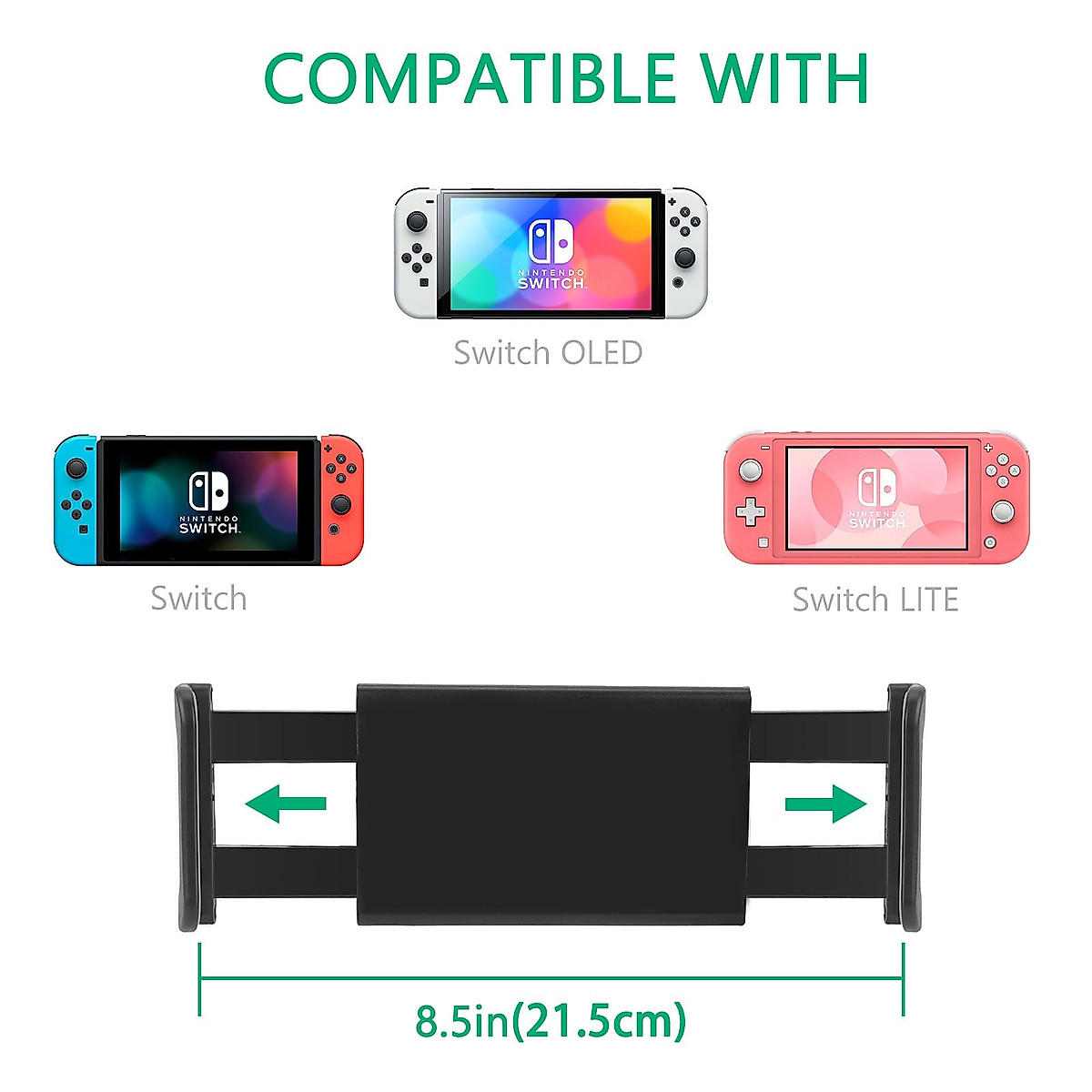 Geekria Car Headrest Mount, Angle Adjustable Headrest Mount Compatible with Nintendo Switch/Switch OLED/Switch Lite, Game Accessories Universal Holder for Car Backseat