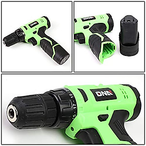 DNA MOTORING TOOLS-00018 Green 27 PCs 12V Cordless Power Drill Driver Bit Set w/Charger+Screwdrivers+Pliers Home Repair Kit, mint green