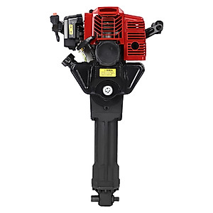 Gasoline Demolition Jack Hammer, 52cc 2in1 Gasoline Concrete Breaker Drill 2 Stroke Gas Powered Demolition Jack Hammer Concrete Breaker Punch Drill Jack Hammer with 2 Chisels for Heavy Concrete