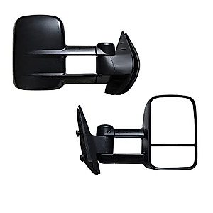 AERDM Towing Mirrors Manual Operated Textured Black Telescoping fit for 2007-2013 Chevy/GMC Silverado/Sierra Exterior Accessories Mirrors