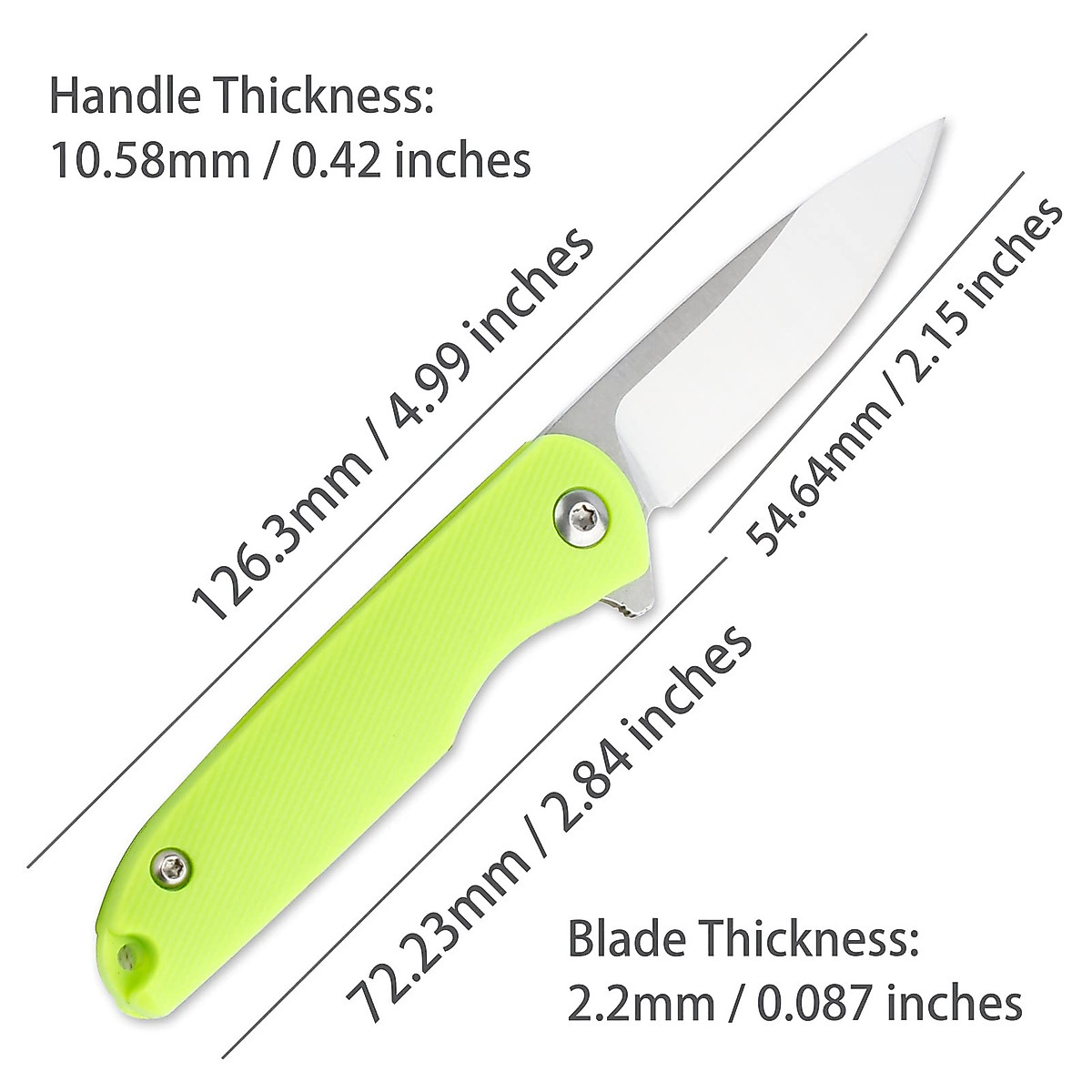 TENCHILON T28 Mini Flipper Folding Pocket Knife, 2.1 Inch Spear Point Blades, Contoured ABS Handle with Liner lock, Micro Small Little Gentlemen's Utility EDC Knives