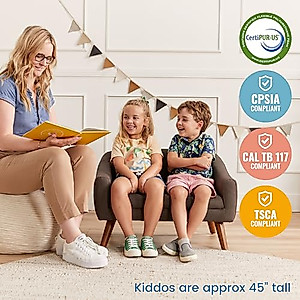 ECR4Kids Willa Loveseat, Kids Furniture, Raisin