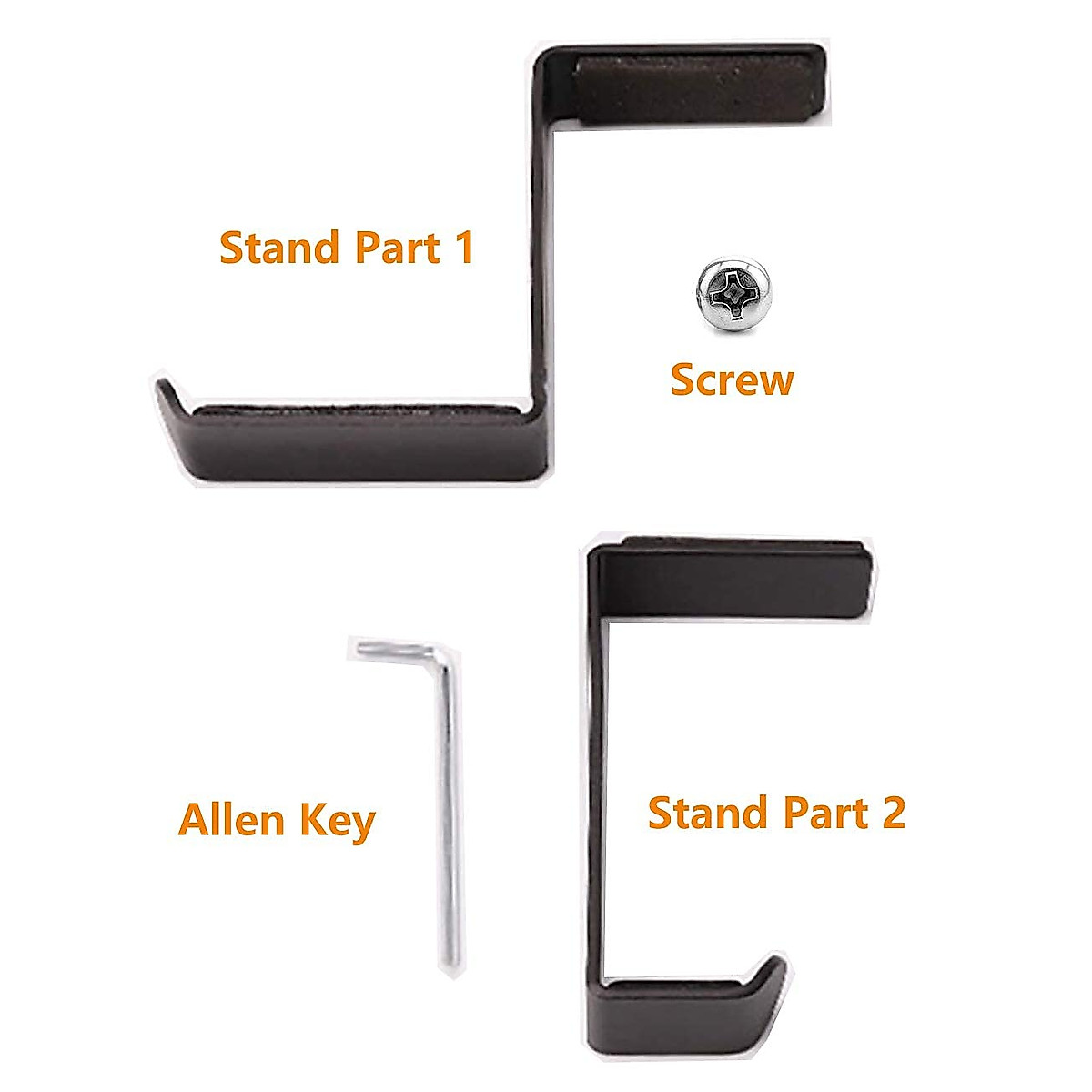 N / A Headphone Stand Headset Hanger Hook Mount Bracket, Adjustable Desk Gaming Headphone Holder, PC Gaming Headset Display, Universal Mic Cable Keys Clamp Hook Compatible with Tables, Book Shelfs