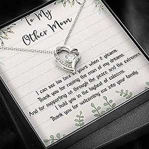 To My Other Mother Necklace Message Card, Forever Love Necklace, Gift Mom, Gifts For Mom, Special Mother's Day, Birthday, Christmas, Holidays Thank you for welcoming me into your family