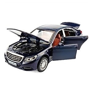 1/32 Scale for Mercedes AMG Maybach S600 Diecast Metal Car Models Vehicle Car Toy 6 Doors Opened Pull Back Gifts for Children (Color : Blue, Size : No Box)