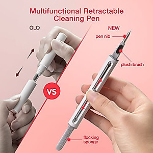 AHOMIS Bluetooth Earbuds Cleaner Pen 3 in 1 Wireless Headphones Cleaning Kit, Portable Earphone Brush, Multifunctional Cleaner Kits for Earphones Charging Ports Mobile Phones