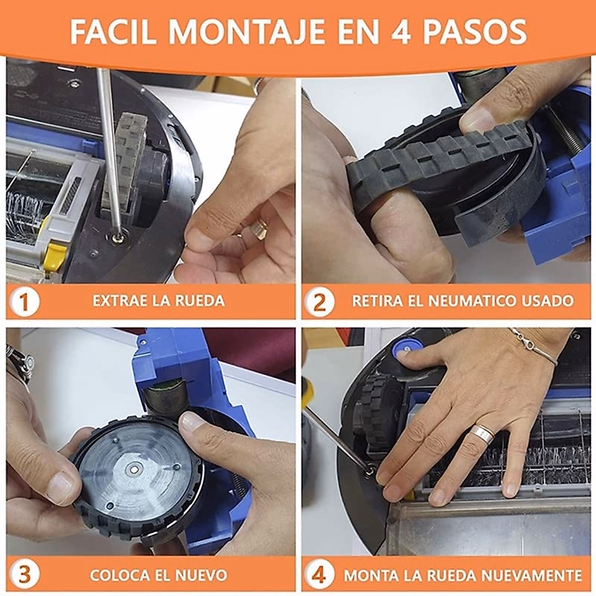 Replacement Tires for IROBOT ROOMBA Wheels Series 500 600 700 800 900 E5 E6 I7 Vacuum Parts Anti-slip and Great Adhesion (2)