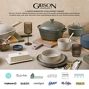 Gibson Soho Lounge 16-Piece Square Reactive Glaze Dinnerware Set, Red