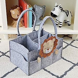 Baby Aspen Lion Diaper Caddy Changing Table Organizer, Orange, One Size