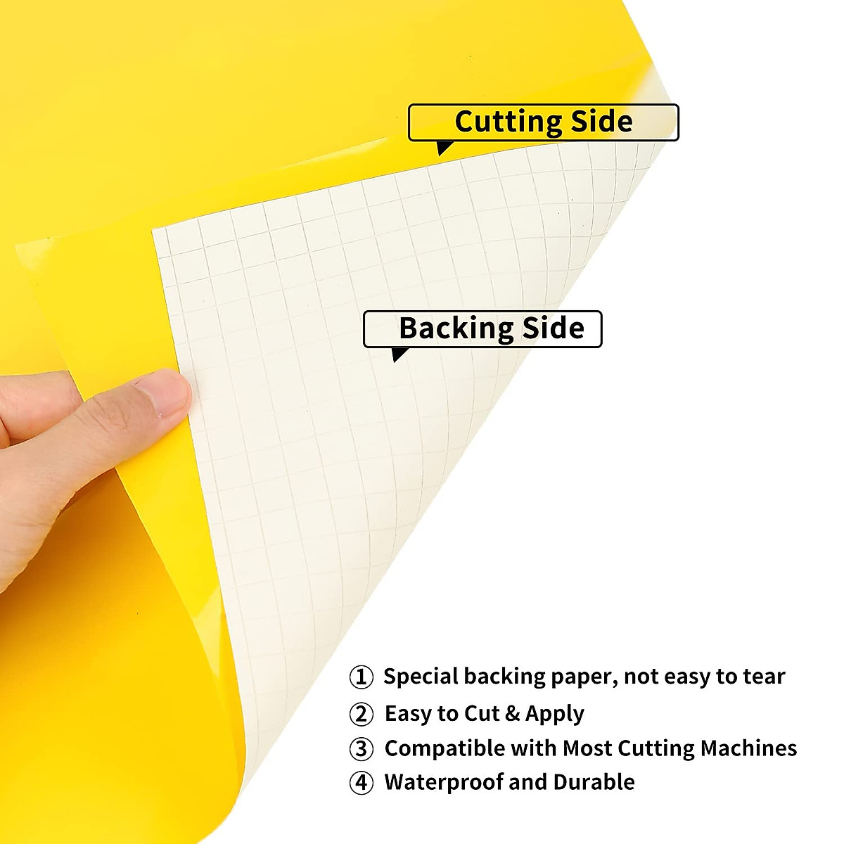 Prime Vinyl Permanent Vinyl, Self Adhesive Vinyl for Cricut 12" x 12", 25 Sheets Vinyl for Home Decor, Logo, Banners, Window Graphics, Cutting Machine