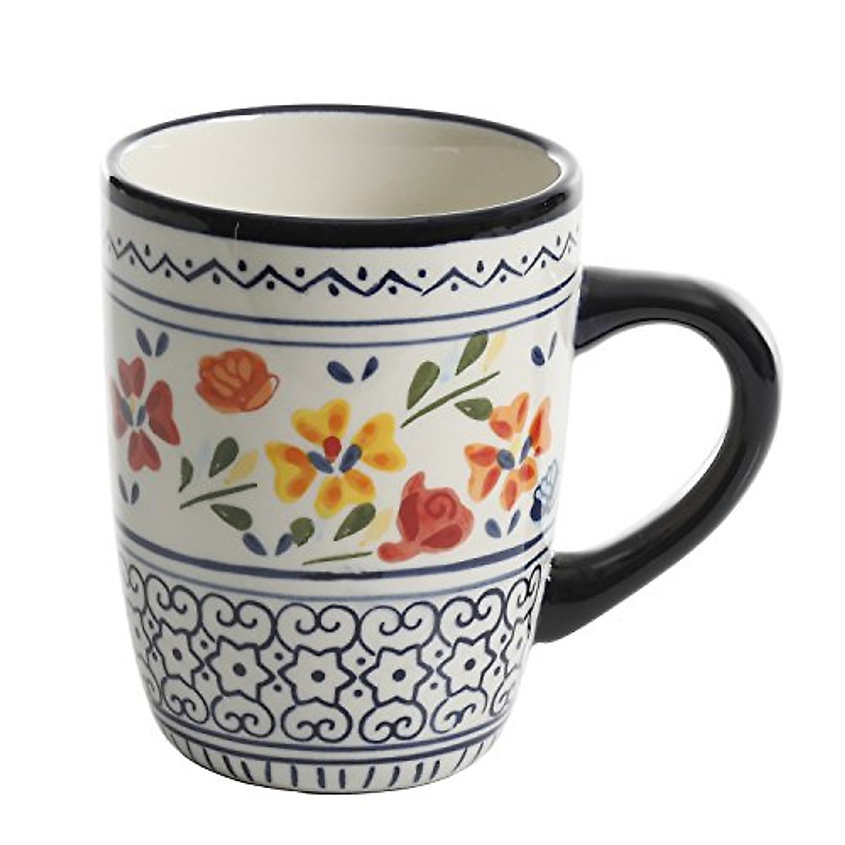 Laurie Gates by Gibson Hand Painted Luxembourg Dinnerware Set, Service for 4 (16pcs), Floral