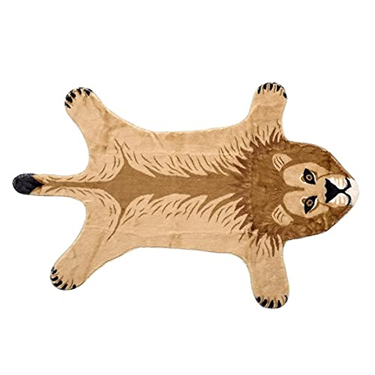 Lion Print Rug Faux Animal Printed Rug Cowhide Skin Carpet Cheetah Area Rugs Kids Rugs for Playroom Livingroom, 2.3 x3.6 Feet (Brown)