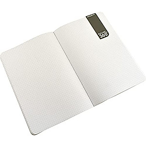 Zequenz Classic 360 Soft cover Notebook, Soft Bound Journal, Large, Black, 5.75" x 8.25", 200 sheets / 400 pages, Squared, Graph, Grid Pattern Premium Paper