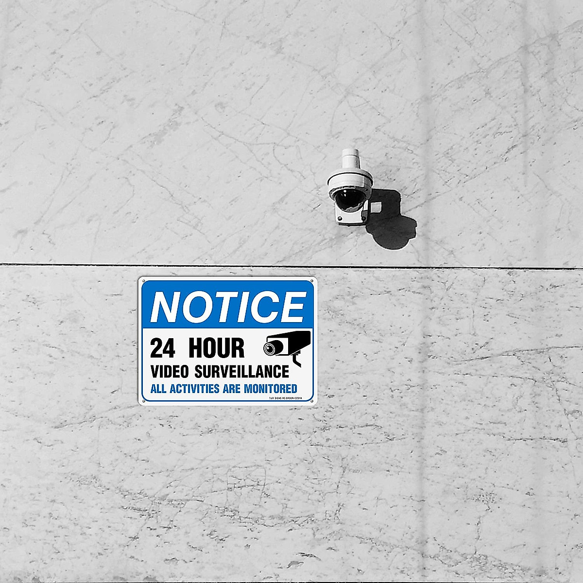 Video Surveillance Sign, All Activities Are Monitored - 2 Pack - 7 x 10 Inches Rust Free .040 Aluminum Reflective - UV Protected, Waterproof, Weatherproof and Fade Resistant - 4 Pre-drilled Holes