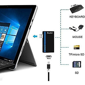 Navitech 2 in 1 Laptop/Tablet USB 3.0/2.0 HUB Adapter/Micro USB Input with SD/Micro SD Card Reader Compatible with ASUS Chromebook Flip C214 11.6"