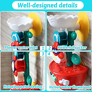 Toy Life Flower Bath Toys for Toddlers 1-3 Years Bathtub Toys for Toddlers with Squirter Toys Watering Can Waterfall Flower Baby Bath Toy for Kids 1 2 3 4 5 Year Old Girls Boys
