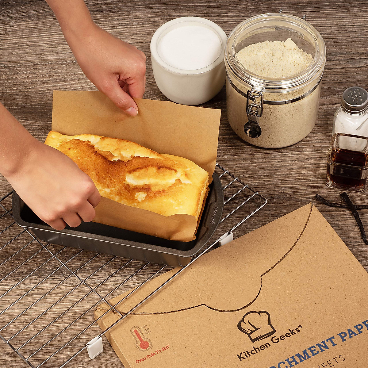 Parchment Paper Baking Sheets Unbleached Non-Stick Precut 12x16 Inches Will Not Curl Pack of 200