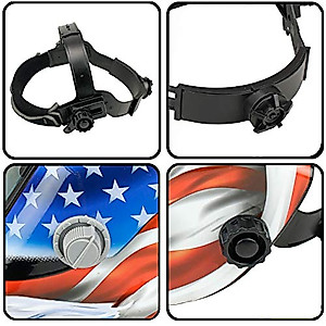 Geelife Solar Powered Welding Helmet Auto Darkening Hood with Adjustable Shade Range 4/9-13 for Mig Tig Arc Welder Mask (Blue Eagle)