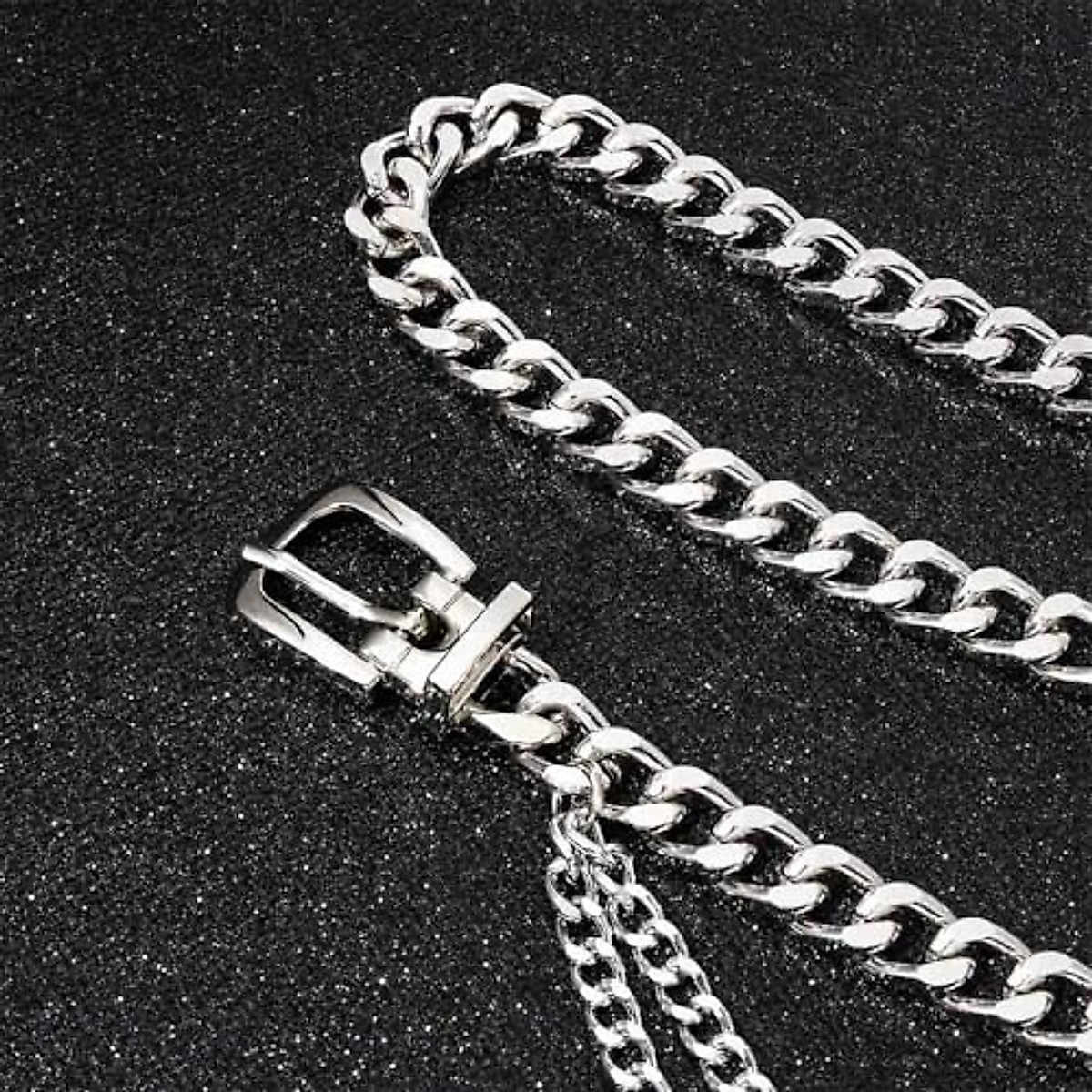 Cosydays Punk Waist Chain Gold Metal Belt Layered Body Chains Harness Heart Belly Chain Party Sexy Body Jewelry for Women and Girls (Silver)
