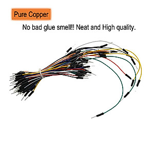 Makeronics Solderless Breadboard Jumper kit|5pcs Banana Plug to Jumper Wires + 140 Preformed Soft Breadboard Solid Copper Jumper Wires(Light Box Packing)+ 65 pcs Jumper Leads Wires Cables