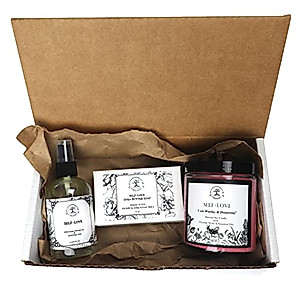 Self-Love Set with Soy Candle, Body Spray & Soap | Handmade with Herbs & Essential Oils | Acceptance, Self-Worth, & Forgiveness | Wiccan, Pagan, Yoga & Magick