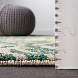 nuLOOM Cali Abstract Leaves Area Rug, 9x12, Green