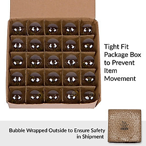 Simba Lighting String Light Outdoor Globe G40 Replacement Bulb 5W E12 Candelabra Base C7 Socket for Patio, Café, Pergola, Porch, Clear Glass, 5 Watt 110V 120V, 2700K Warm White, Dimmable, 25 Pack