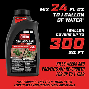 Ortho GroundClear Year Long Vegetation Killer1, Concentrate, Kills Tough Weeds and Prevents Re-Growth Up to 1 Year, 32 oz.