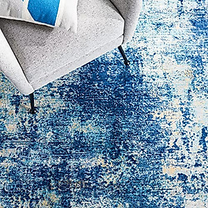 Safavieh Jasper Collection Area Rug - 8' x 10', Navy & Ivory, Modern Abstract Design, Non-Shedding & Easy Care, Ideal for High Traffic Areas in Living Room, Bedroom (JSP140N)