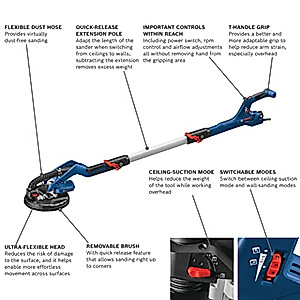 BOSCH GTR55-85 9 Inch Variable Speed Drywall Sander Kit with Extendable Handle