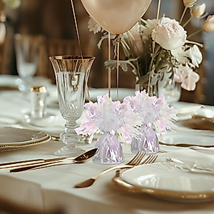 PAPER FAIR Ombre Iridescent Heavy Solid Balloon Weights Pack of 12, Table Centerpiece DIY Décor for Bridal Shower, Party Decoration, (5 oz, 4.7 inches Tall) Balloon Anchor for Helium Balloon