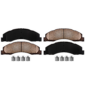 Detroit Axle - Brake Pads for Ford E-150 E-250 E-350 E-450 Super Duty, Front and Rear Ceramic Brake Pads w/Hardware Replacement