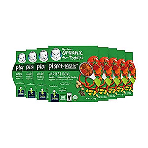 Gerber Organic Baby Food, Toddler, Plant-tastic, Harvest Bowl, Mediterranean Medley, 4.5 oz (Pack of 8)